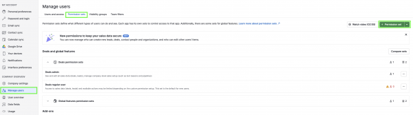 Pipedrive permission sets: a deep dive with 40+ permissions analyzed – Datomni: CDP, Analytics ...